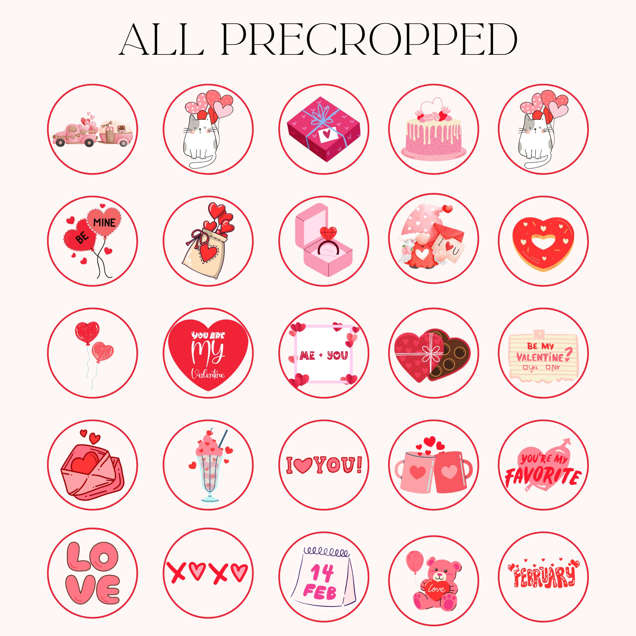 PLR Valentine's Day Digital Stickers, Valentine's Day Digital Planner ...