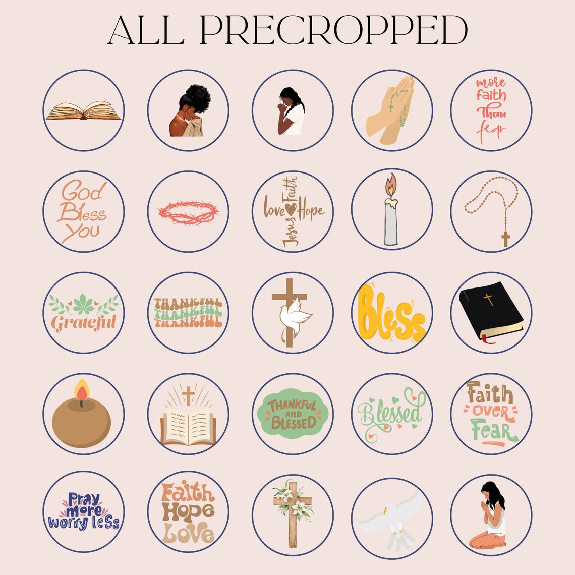 PLR Faith Digital Planner Stickers, Digital Sticker Book, Goodnotes ...