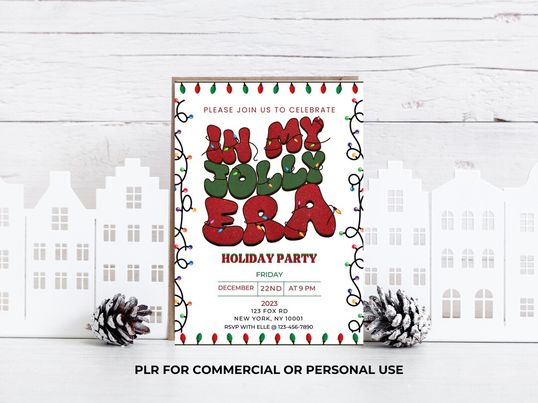 PLR in My Jolly Era Invite, Christmas Party Invitation, Christmas Party ...