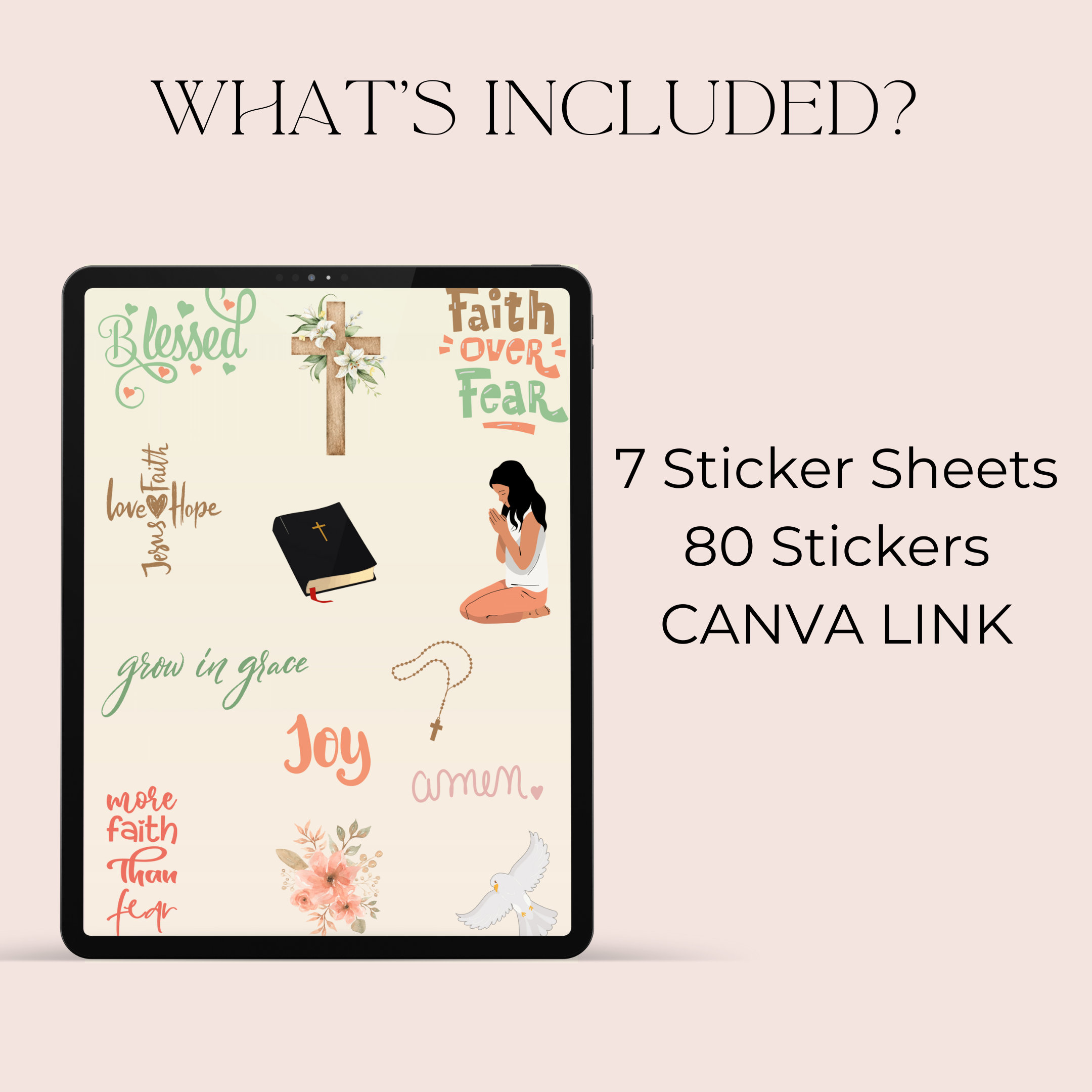 PLR Faith Digital Planner Stickers, Digital Sticker Book, Goodnotes ...