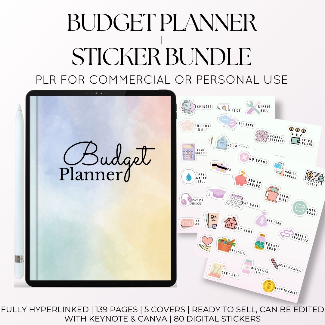 PLR Budget Planner, PLR 80 Budgeting Sticker Bundle, Everyday Stickers ...
