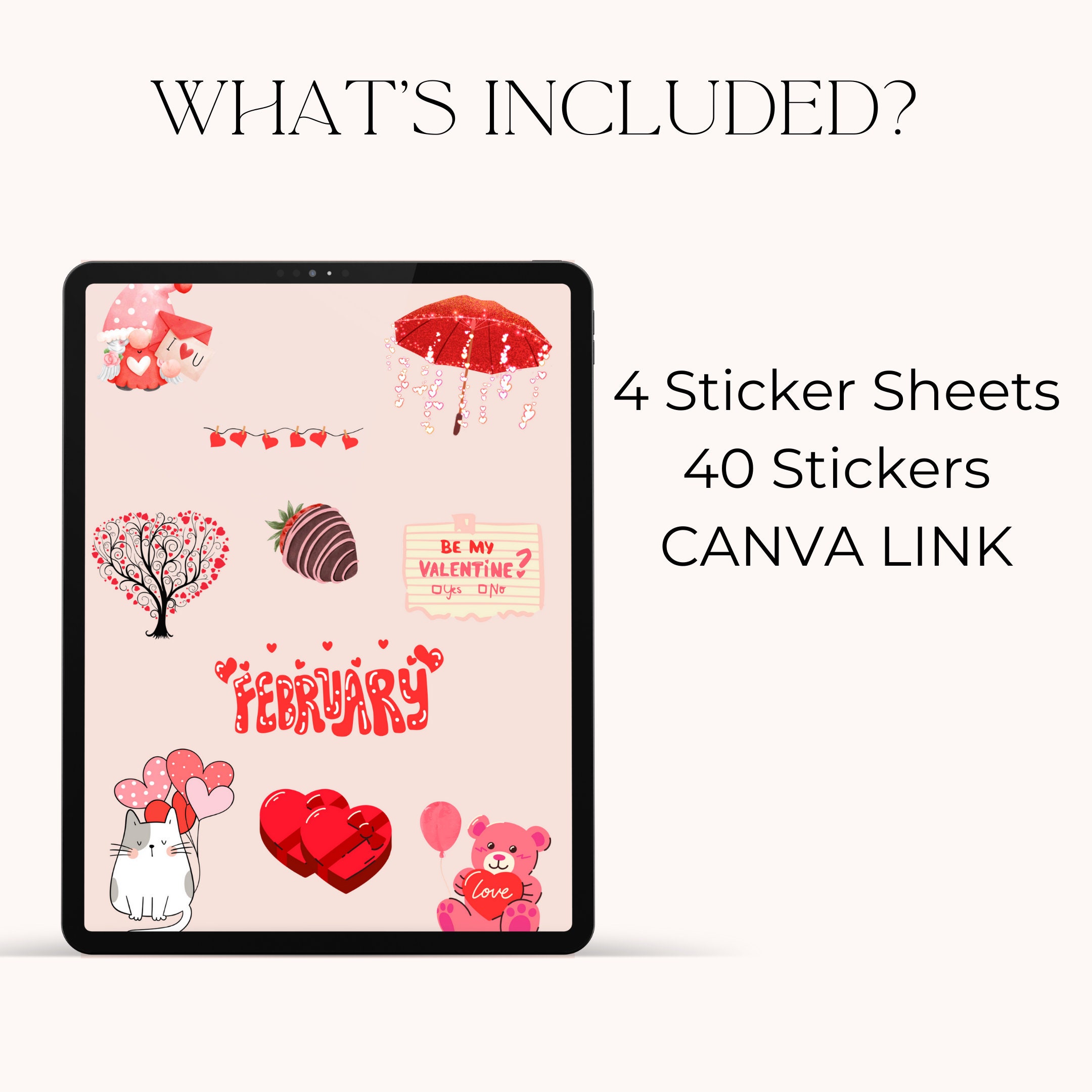 PLR Valentine's Day Digital Stickers, Valentine's Day Digital Planner ...