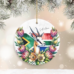 South African Christmas Ornament, South Africa Flag Ornament, Gift for ...