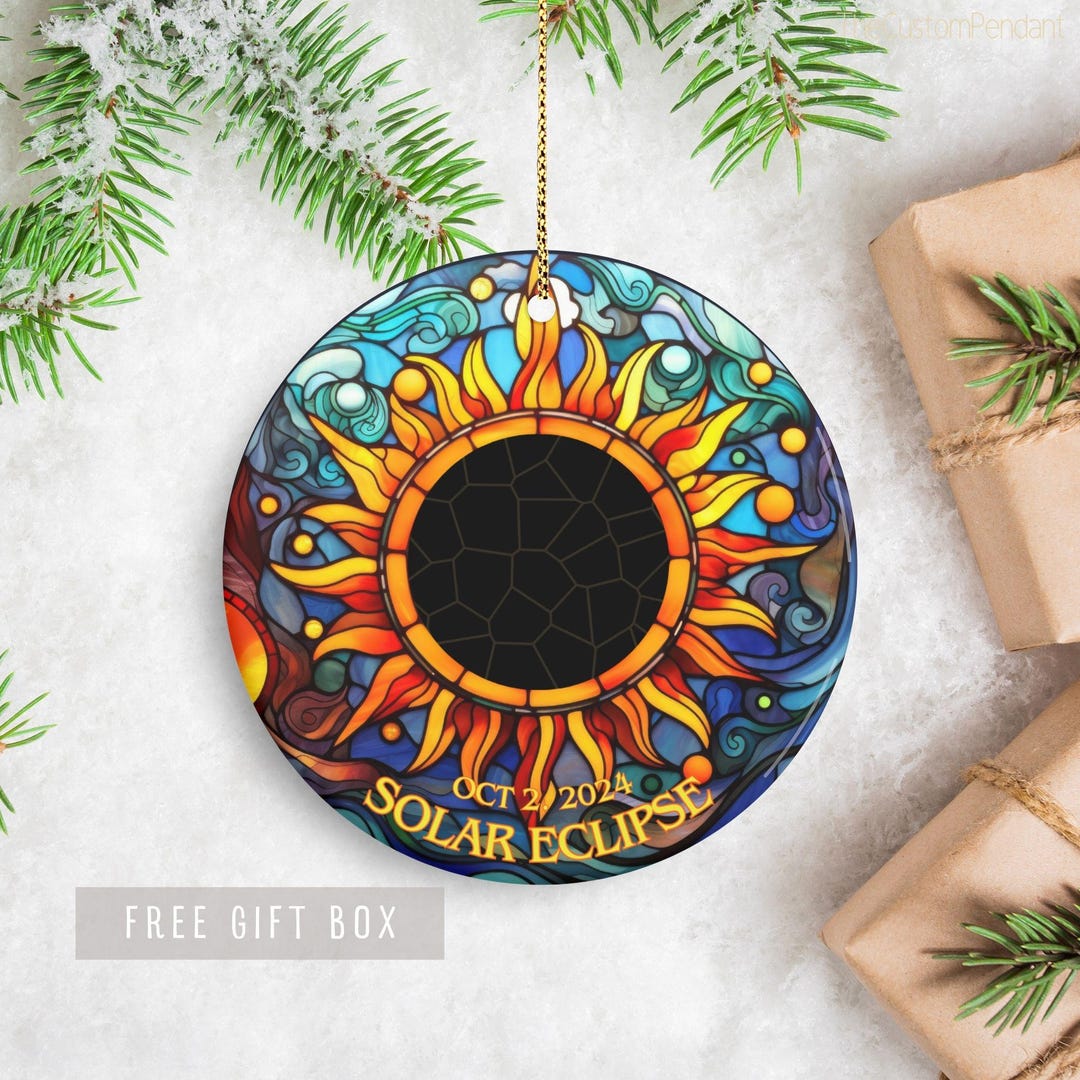 Personalized Solar Eclipse Ornament 2024, Annular Eclipse Ornament ...