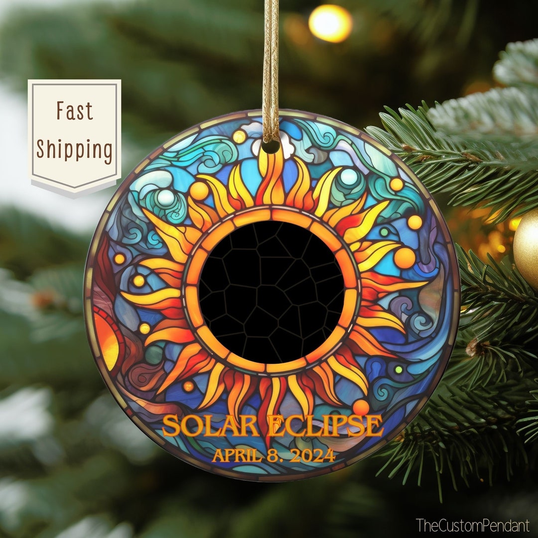 Solar Eclipse Ornament, Total Eclipse 2024 Ornament, Eclipse Keepsake ...