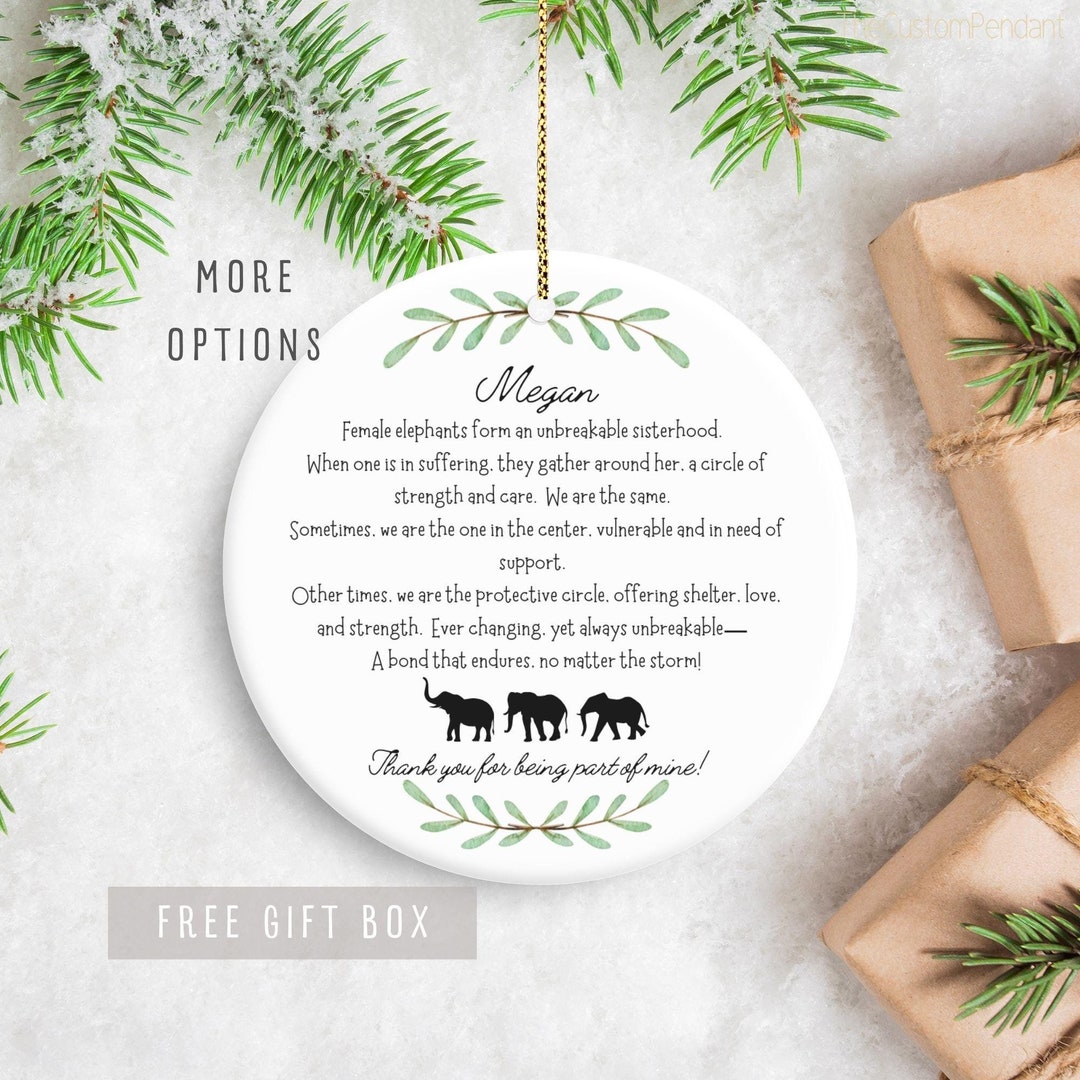 Friendship Ornament, Sisterhood Elephant Ornament, Best Friend Gift ...