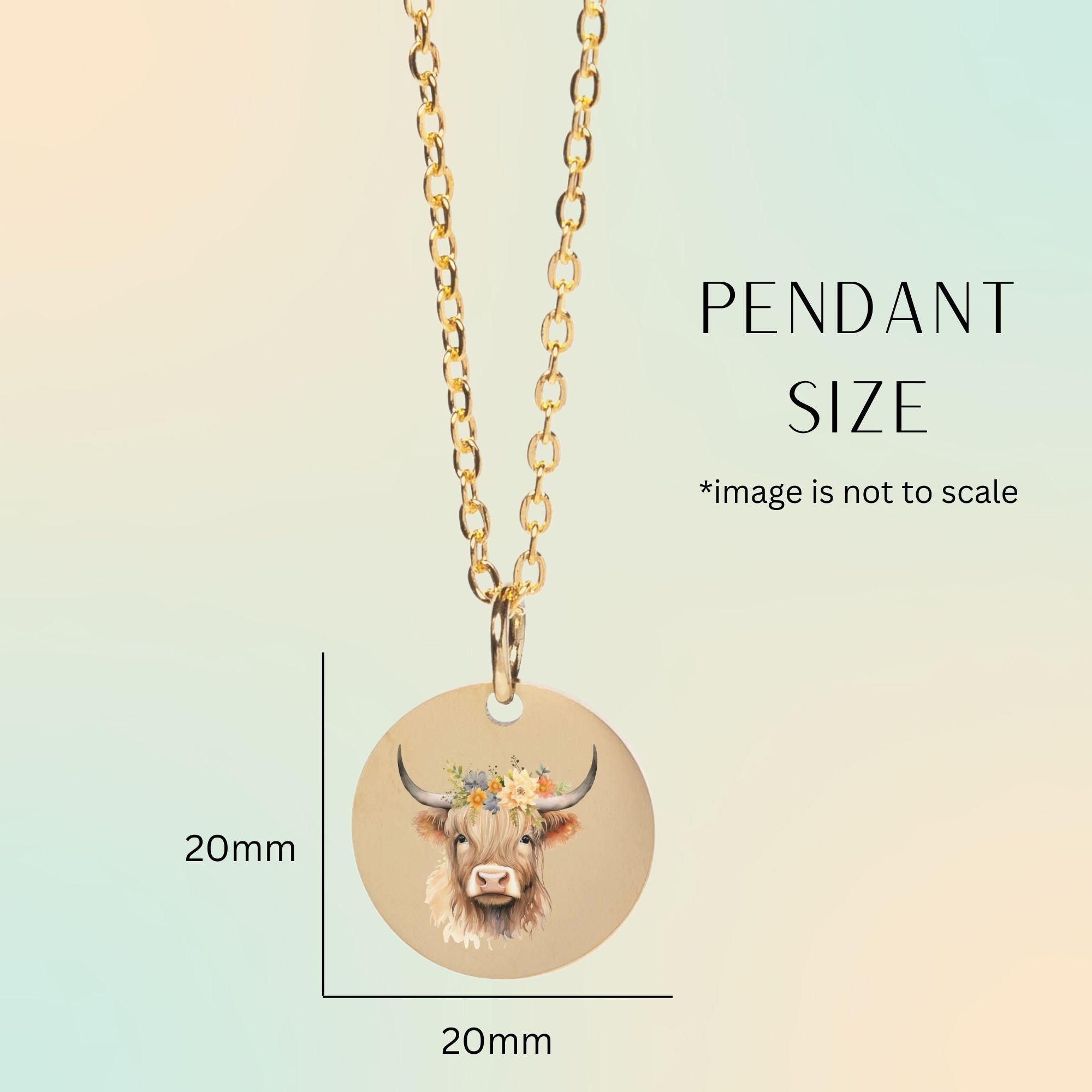 Highland Cow Pendant Necklace, Cute Cow Gift, Farm Lover Gift ...