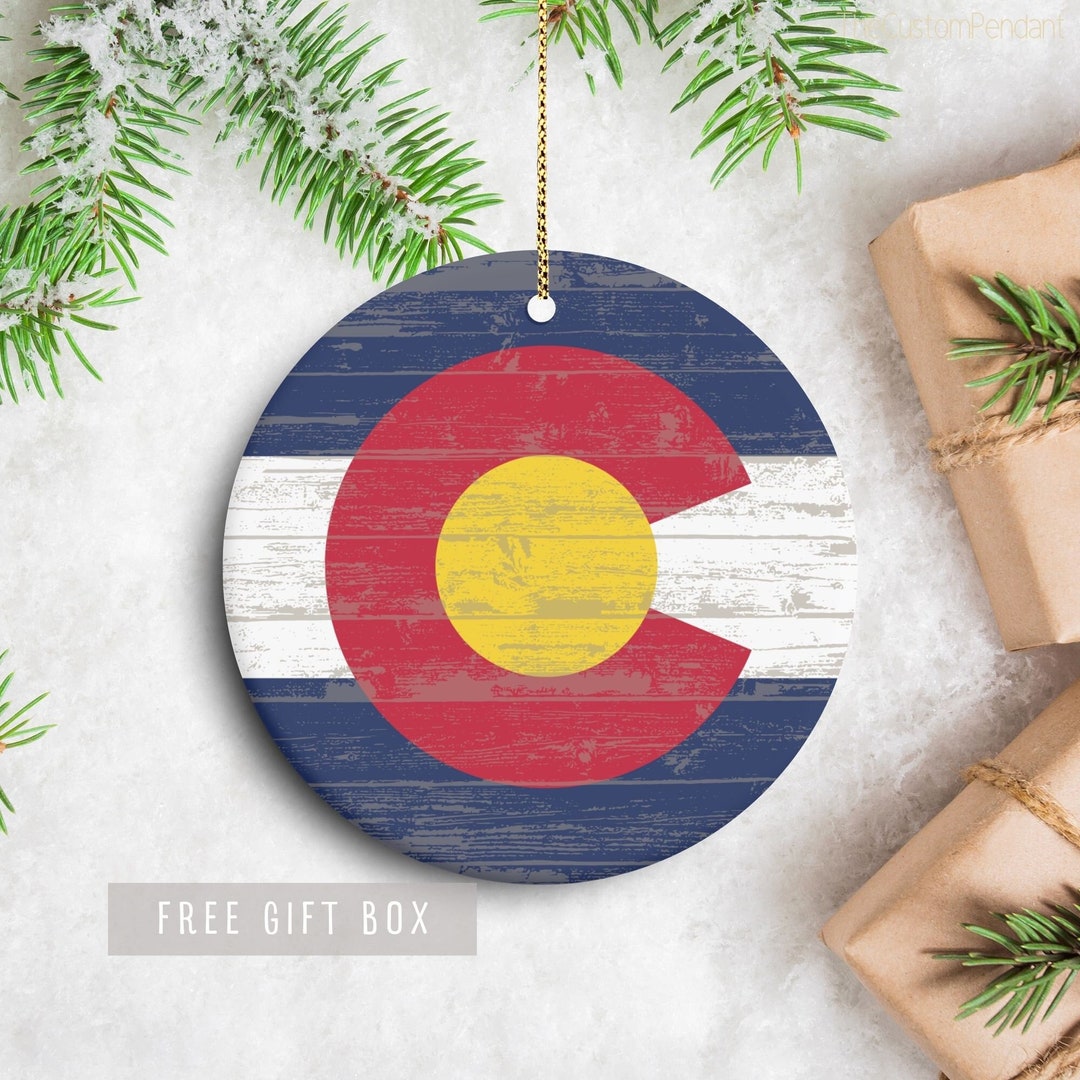 Colorado Flag Ornament, Personalized Colorado Gift, Denver Christmas ...