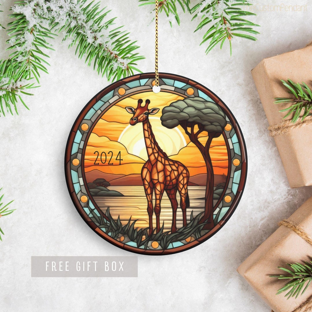 Personalized Giraffe Ornament, Giraffe Christmas Ornament, Giraffe Gift ...
