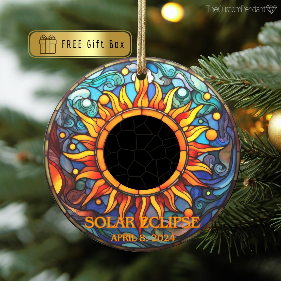 Solar Eclipse Ornament, Total Eclipse 2024 Ornament, Eclipse Keepsake ...