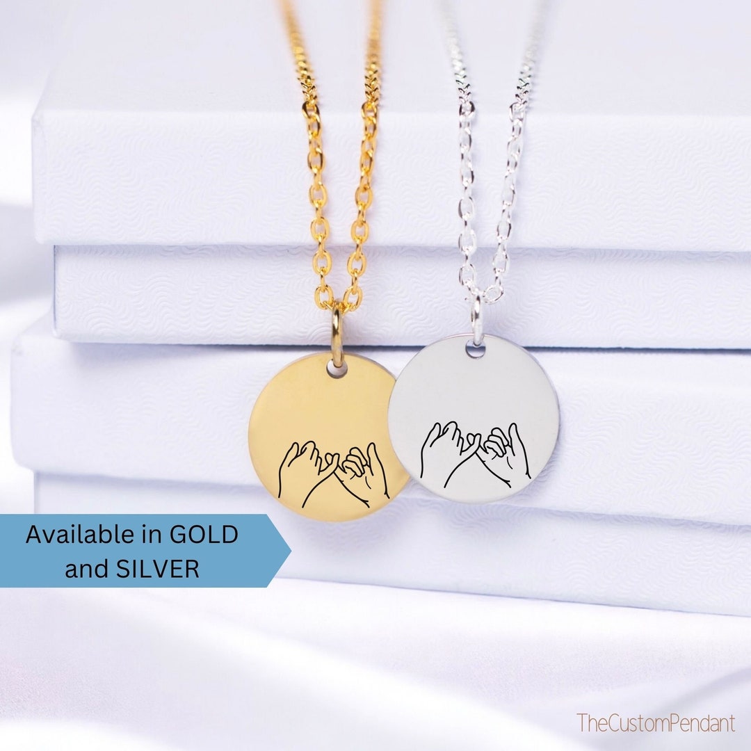 Pinky Promise Necklace, Hand Gestures Necklace, Sign Language Necklace ...