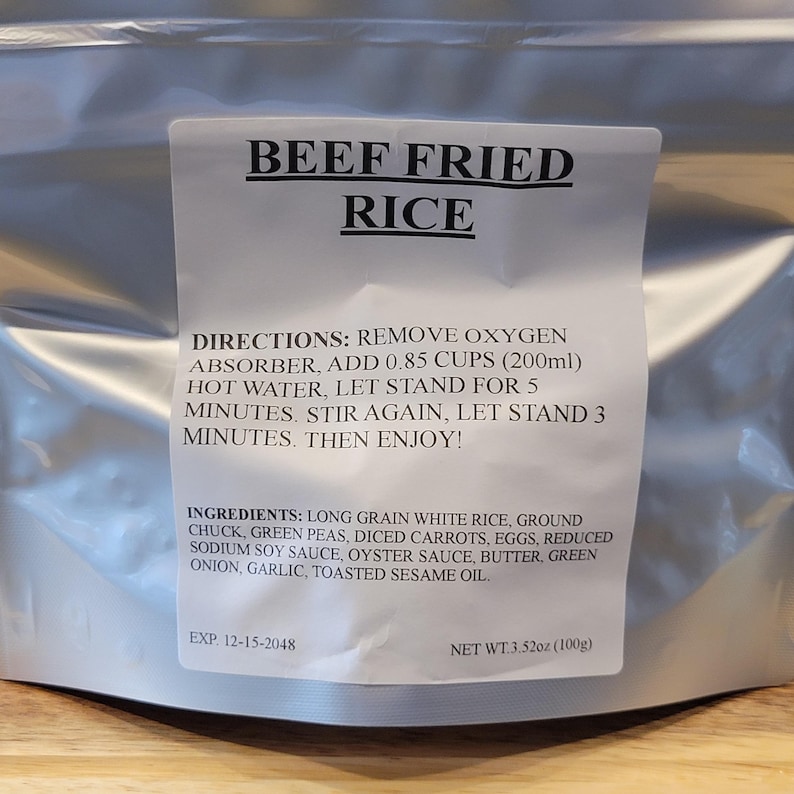 Freeze-dried Beef Fried Rice: Gourmet Camping Meal, Emergency Food - Etsy