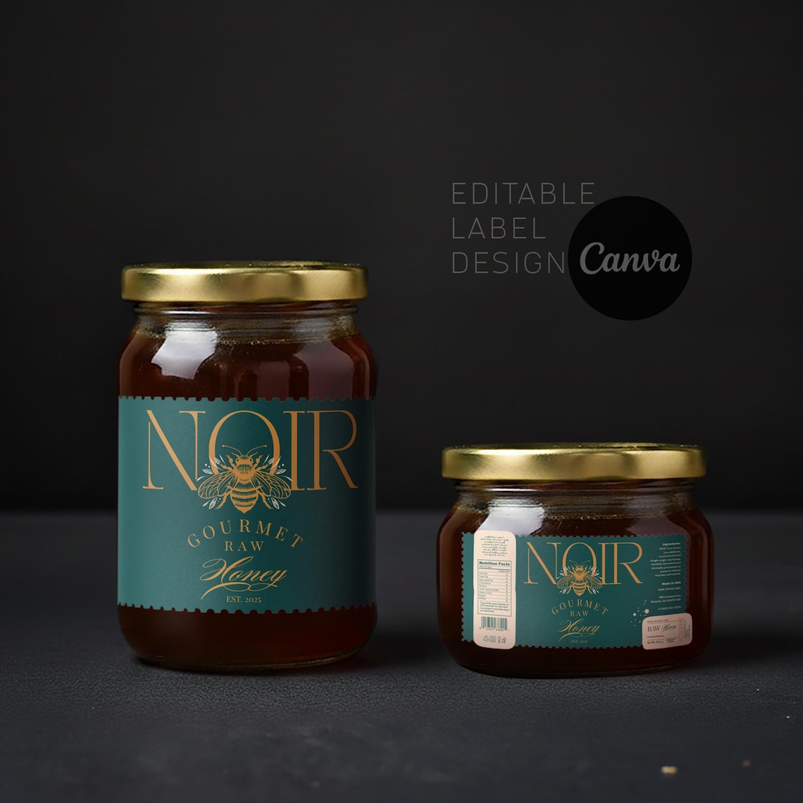 Honey Jar Label Template | Editable Canva Design - Etsy
