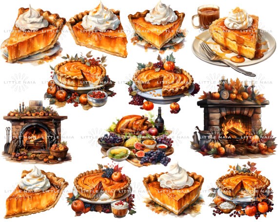 Fall Scenery Clipart Bundle PNG High Resolution Traditional Autumn ...