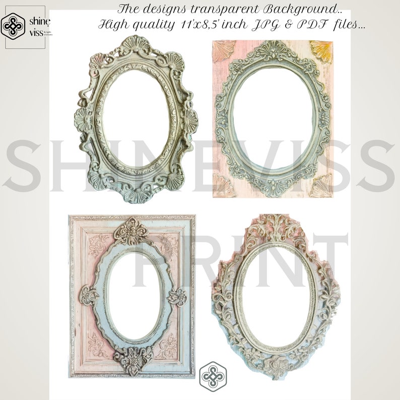French Frames, Junk Journal, Fussy Cut, Border, Ornate, Vintage ...