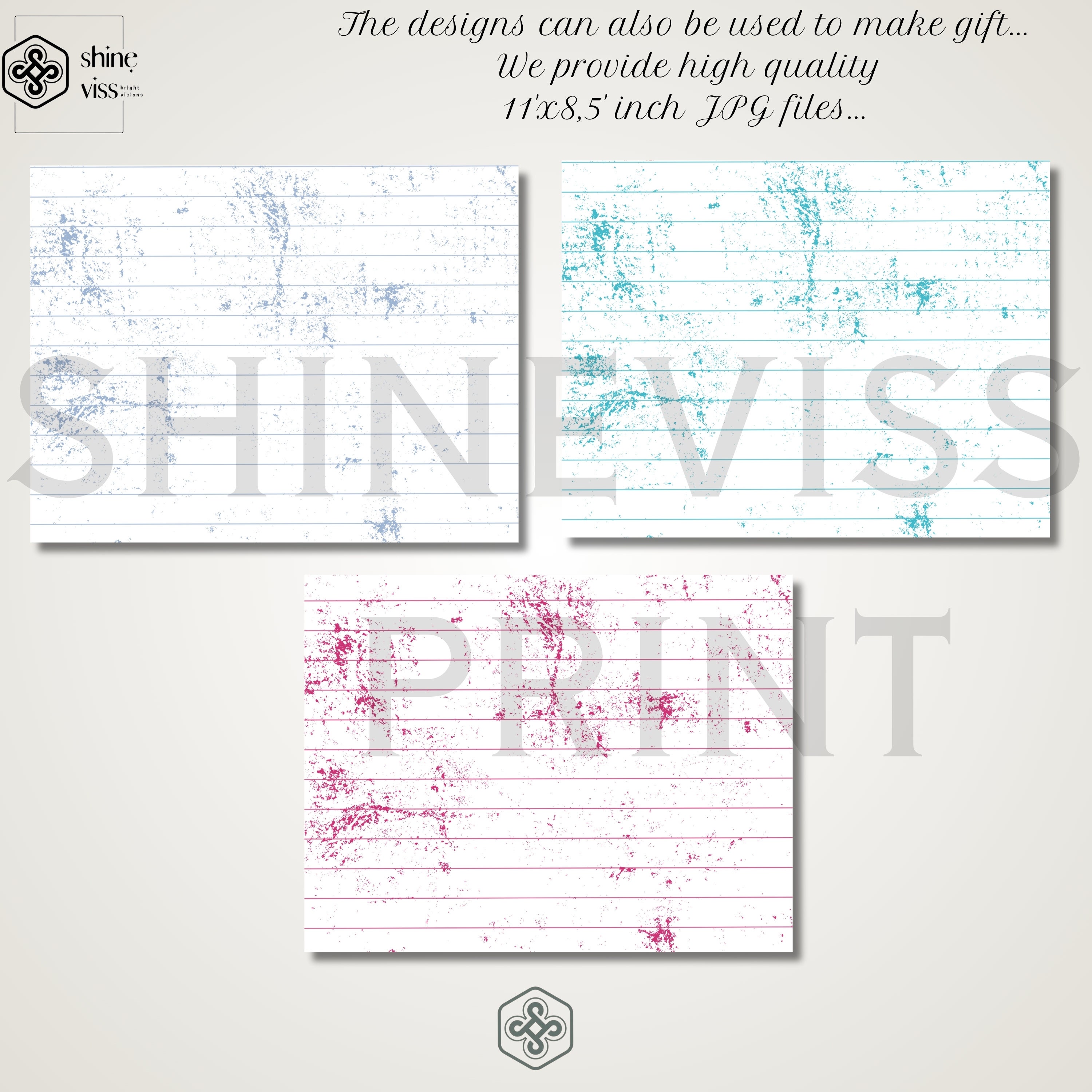 Distressed Color Lined Paper: Vintage Journal Pages (digital Download ...