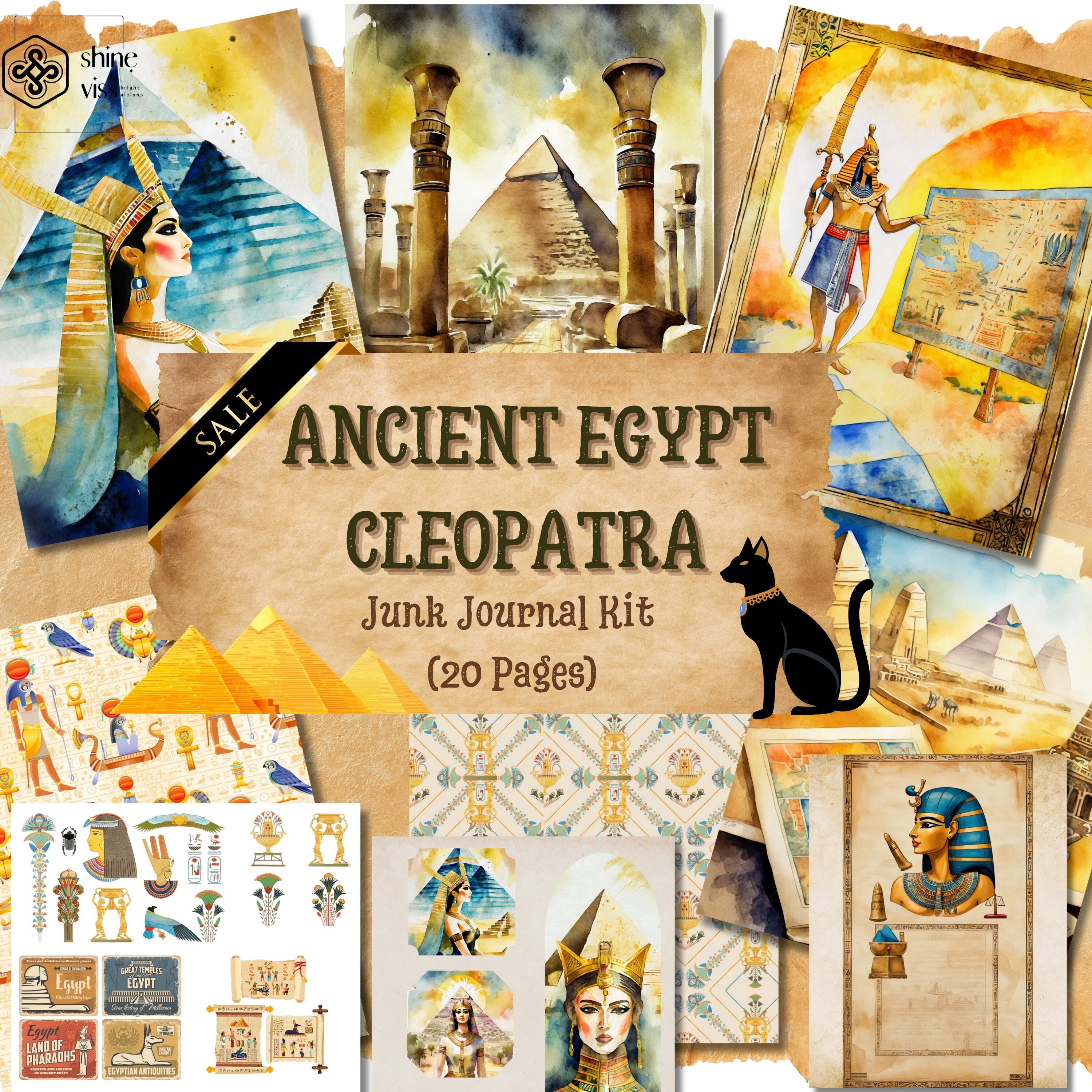 Ancient Egypt Cleopatra JUNK JOURNAL Kit, Watercolor Ephemera JPG ...