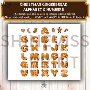 Gingerbread Alphabet Number Christmas, Junk Journal Kit, Scrapbook Set ...