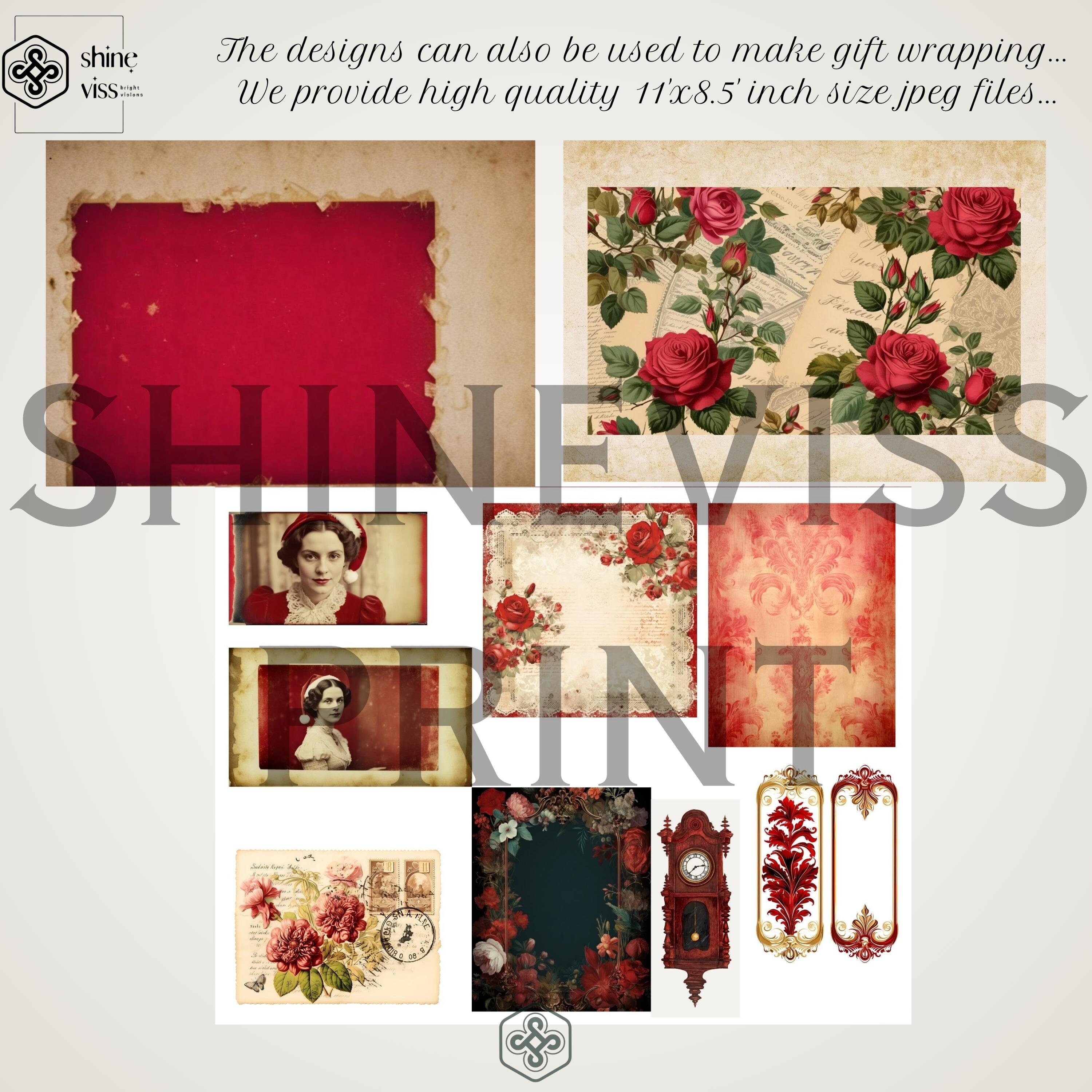 Vintage CHRISTMAS VICTORIAN Junk JOURNAL Kit, Printable, Jpg Page ...