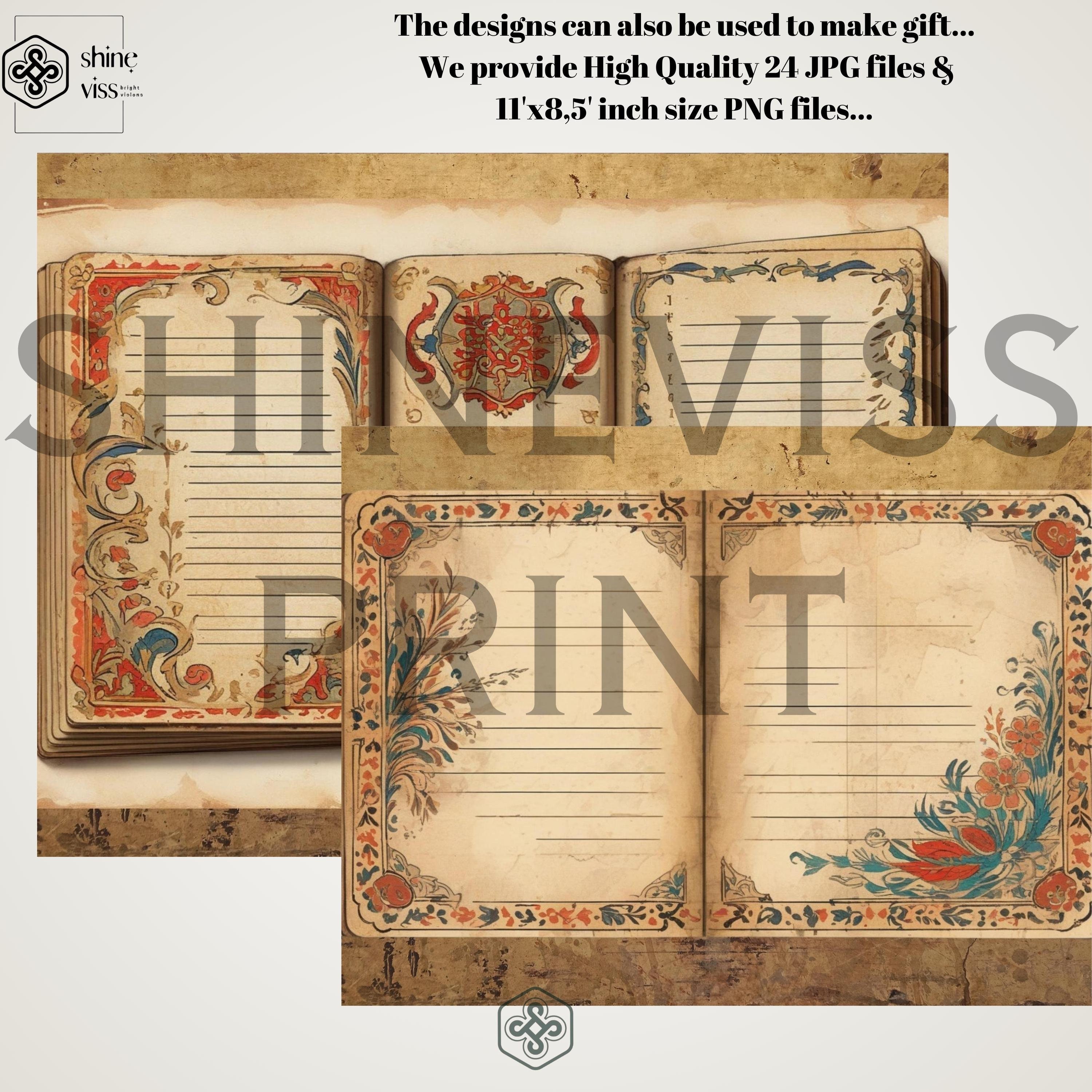 Authentic Textured Blank Junk Journal Page, Digital Scrapbook Paper Kit ...