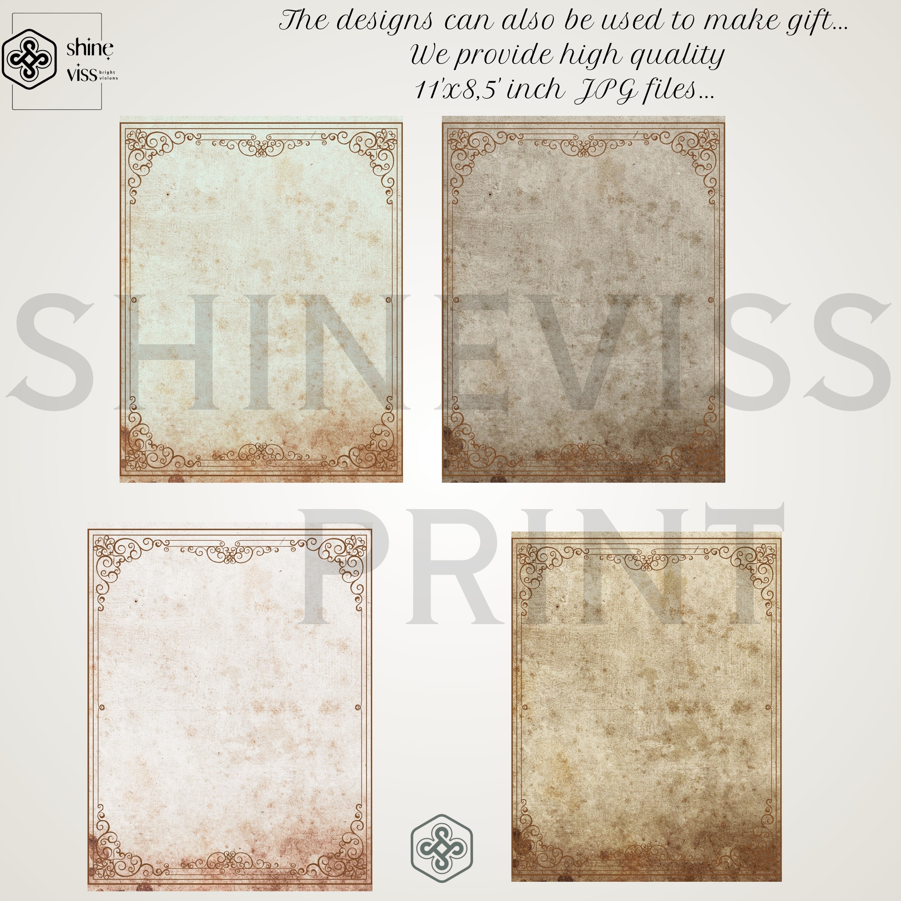 Vintage Border Paper: Junk Journal Printable Pages (digital Download ...