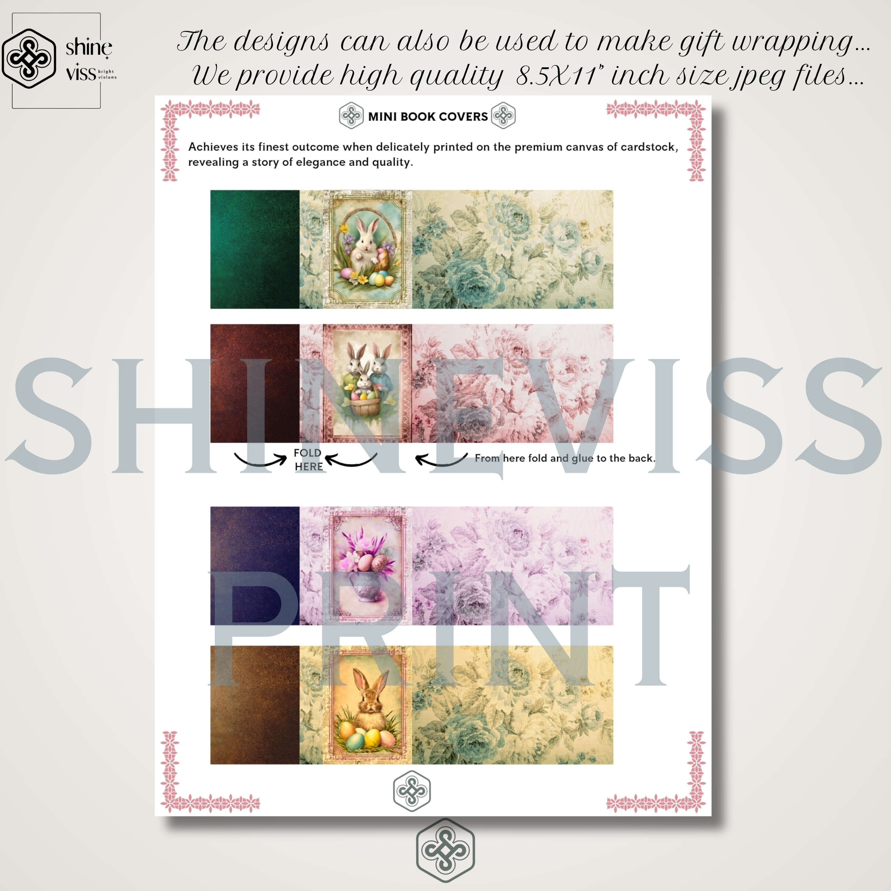 Mini Books, Vintage Easter Holiday, Flower Bunny Egg, Junk Journal Kit ...