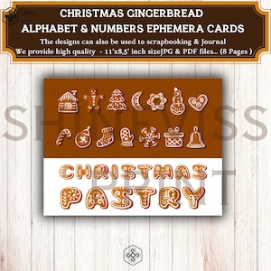 Gingerbread Alphabet Number Christmas, Junk Journal Kit, Scrapbook Set ...