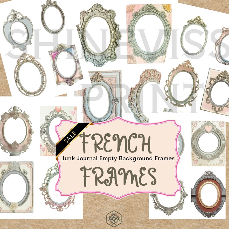 French Frames, Junk Journal, Fussy Cut, Border, Ornate, Vintage ...