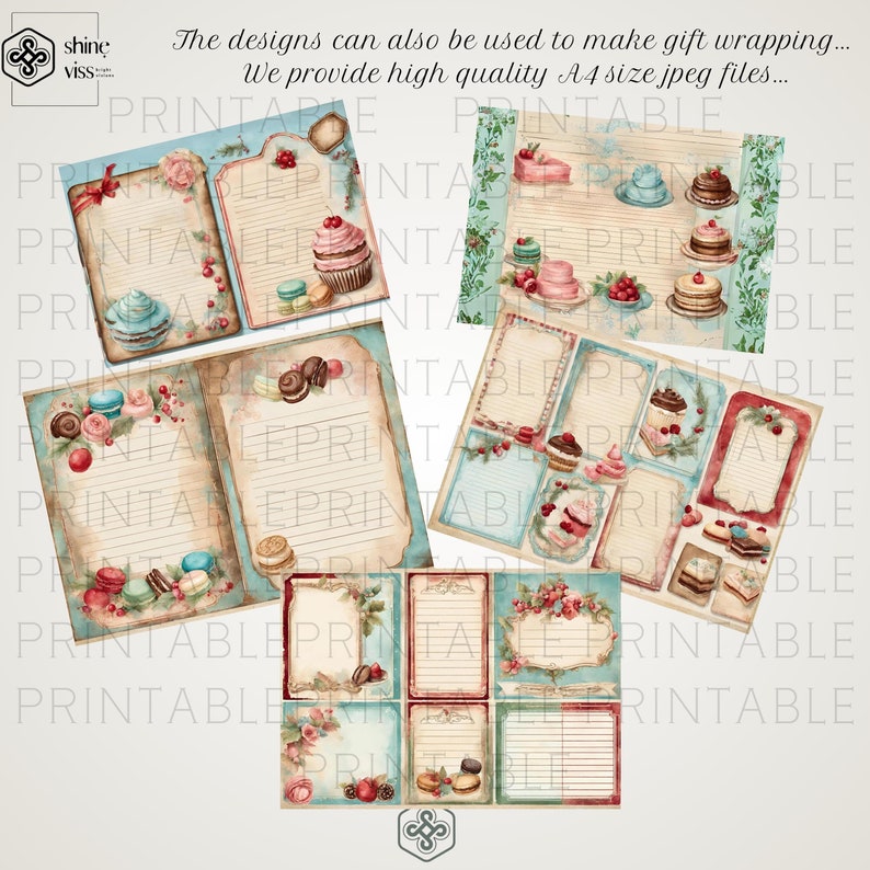 Patisserie MACARON Junk JOURNAL Kit, Vintage Paris Flower Bakery ...