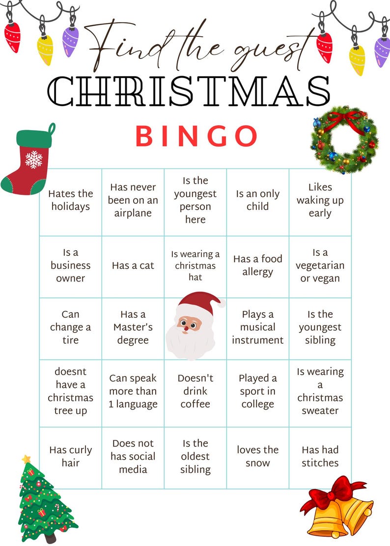 Find the Guest BINGO Game - Etsy