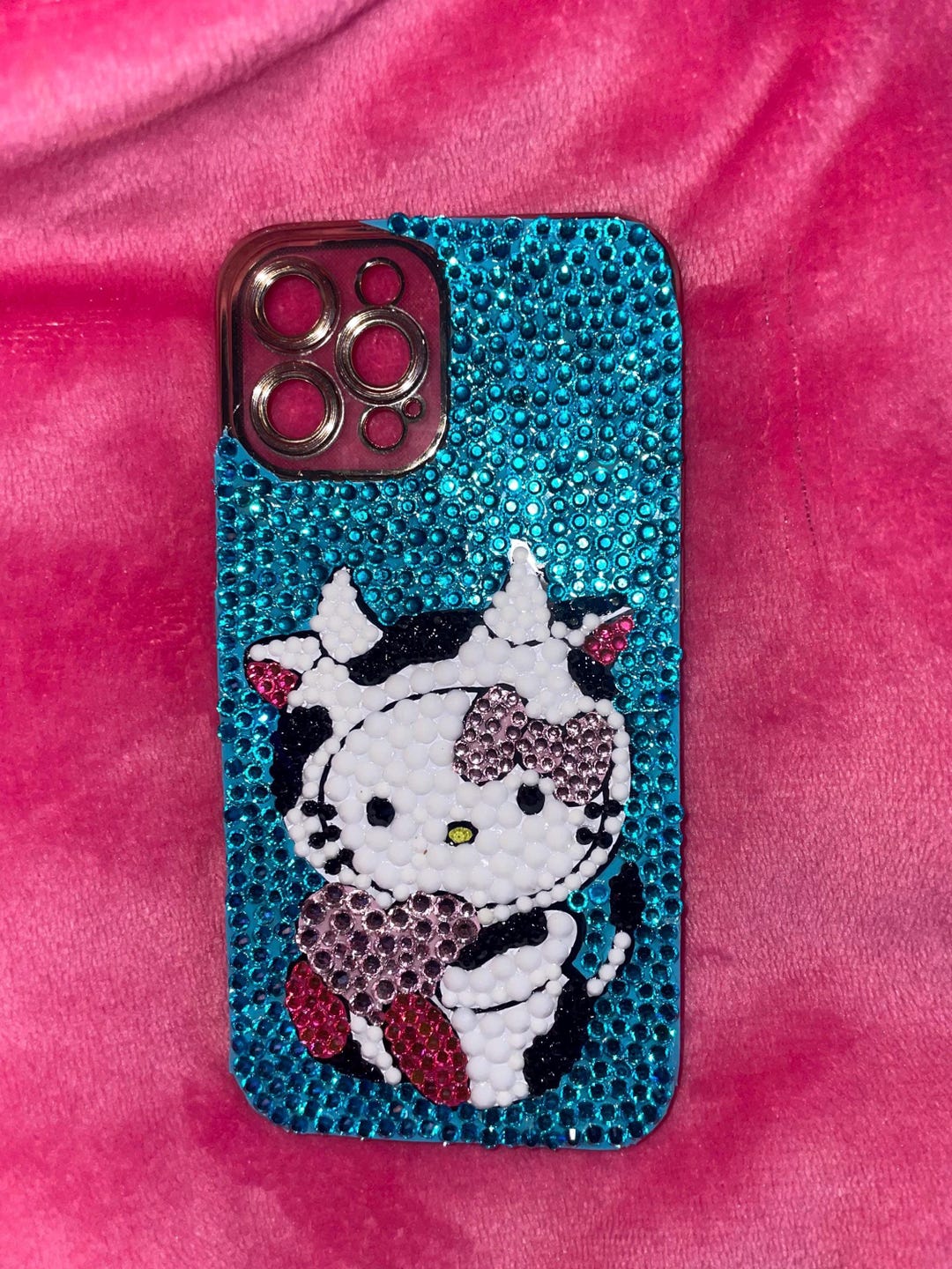 White Kitty Cow Diamond Phone Case- NEW iPhone 16 CASE - Etsy