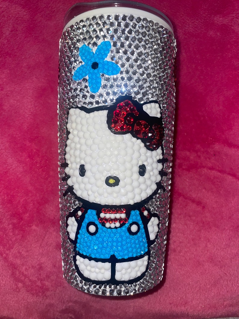 Hello Kitty Rhinestone Tumbler - Etsy