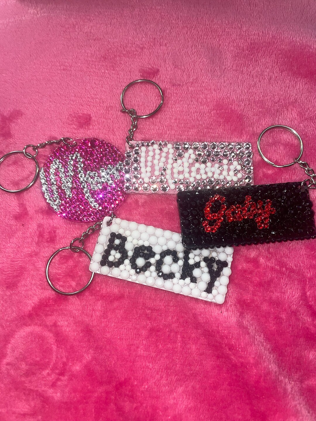 Handmade Personalized Bling Keychains: Personalized Gift or Mothers Day ...