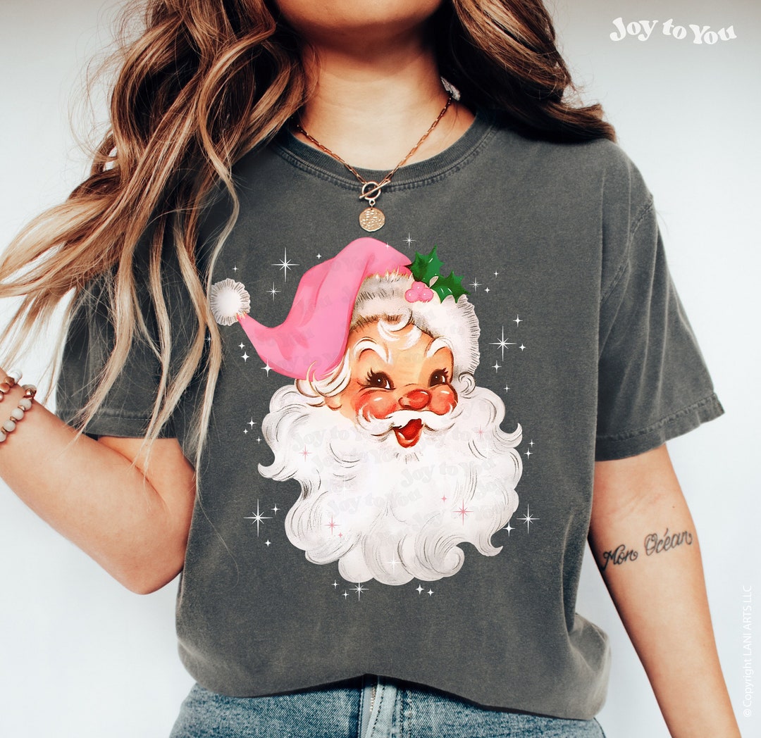 Santa PNG Pink Santa Png Retro Santa Sparkle Vintage Christmas Gifts ...