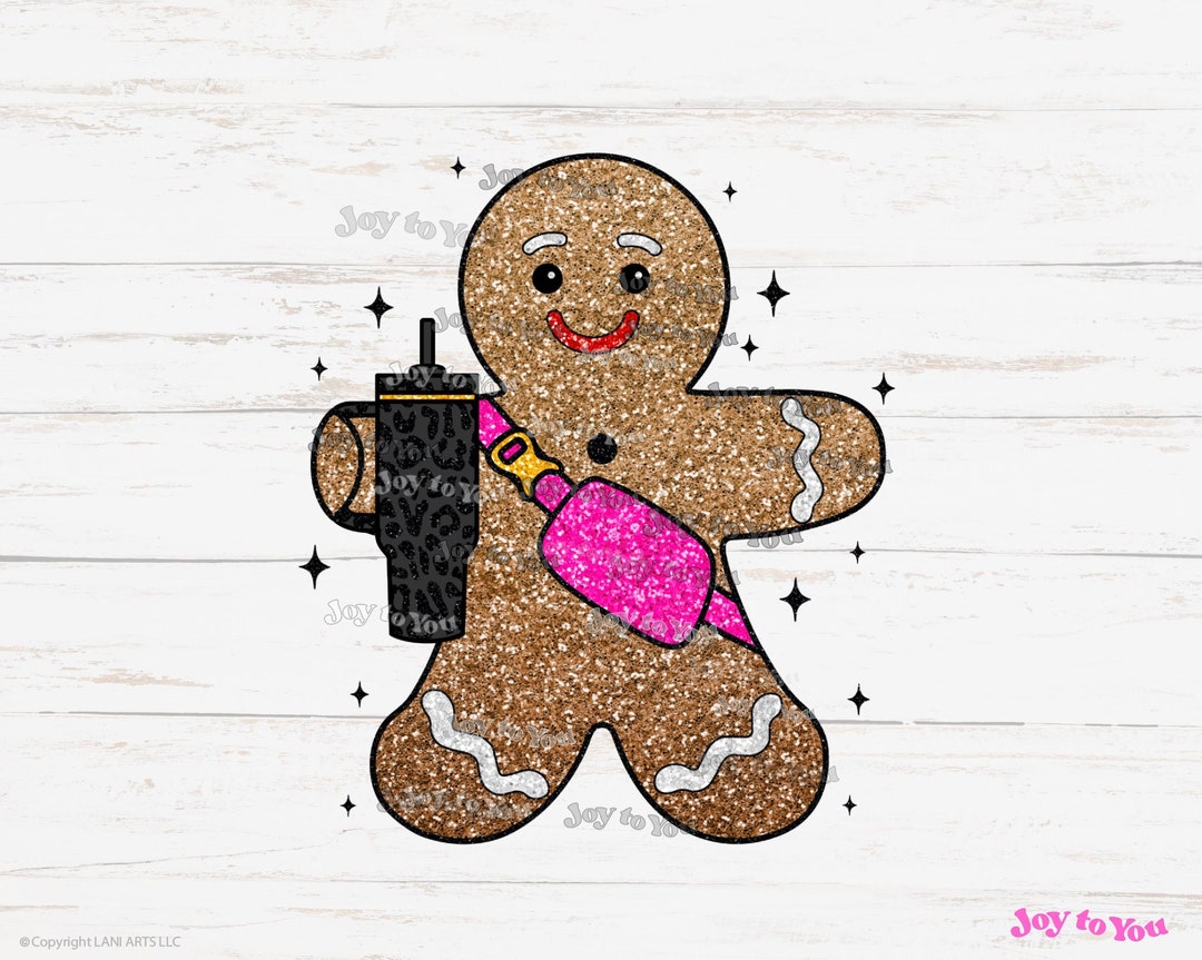 Glitter Gingerbread Man Png Pink Belt Bag Tumbler Sequin Gingerbread ...