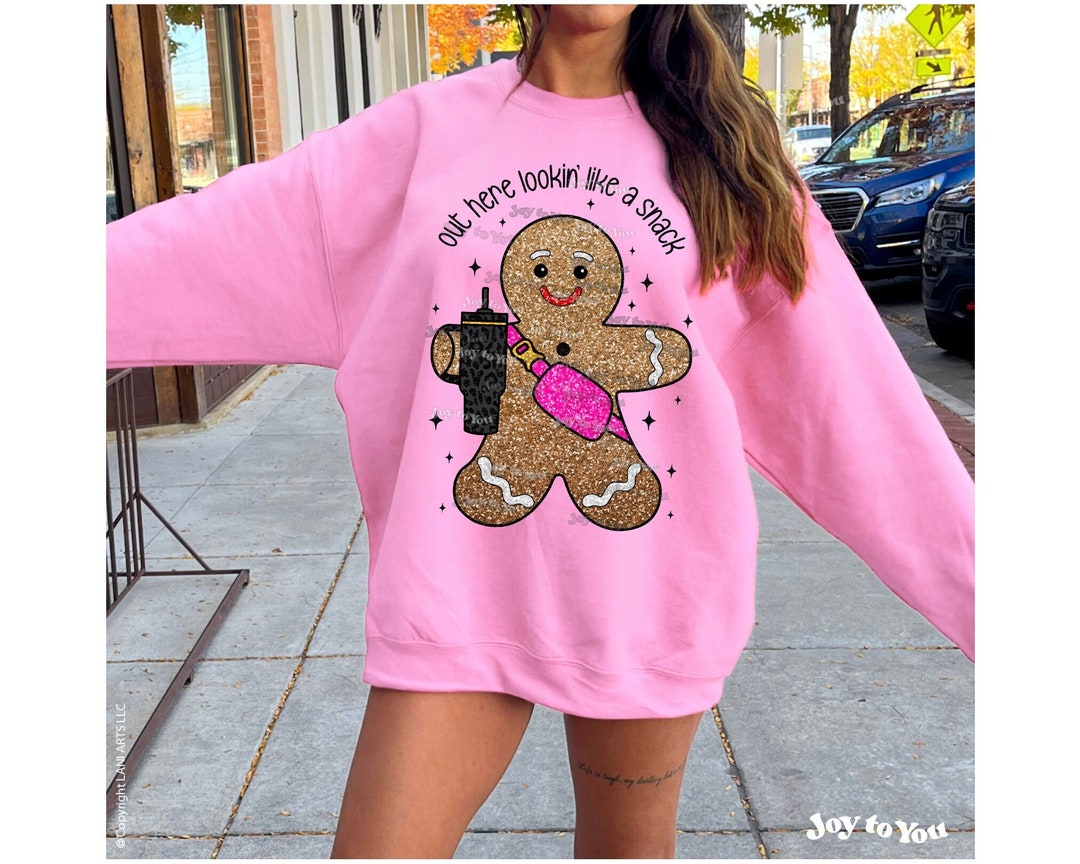 Glitter Gingerbread Man Png Out Here Looking Like a Snack Sequins Retro ...