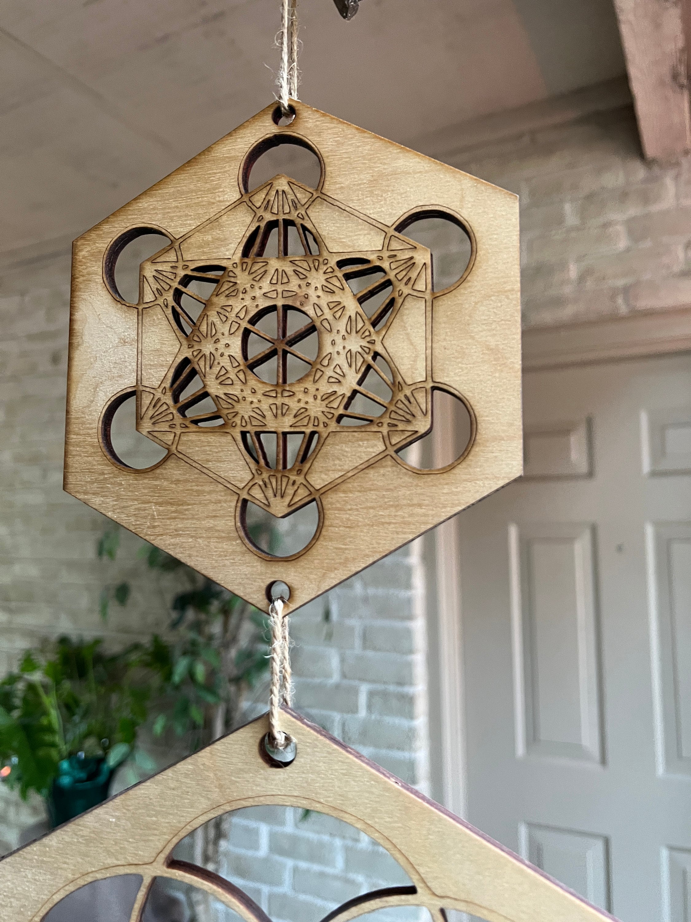 Mobile-wind Catcher-sacred Geometry Full - Wood by LED Lish - Etsy