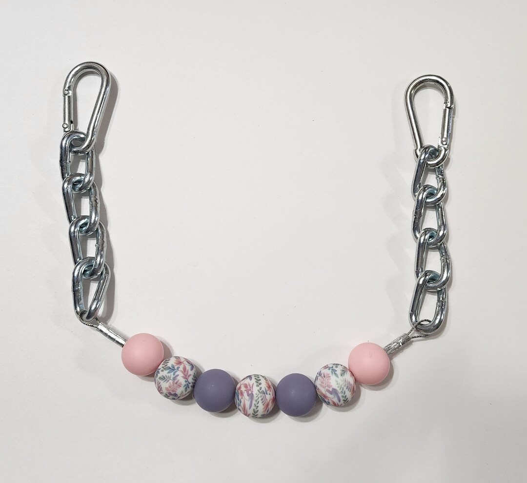 Lilac, Light Pink, & Floral Beaded Curb Strap - Etsy