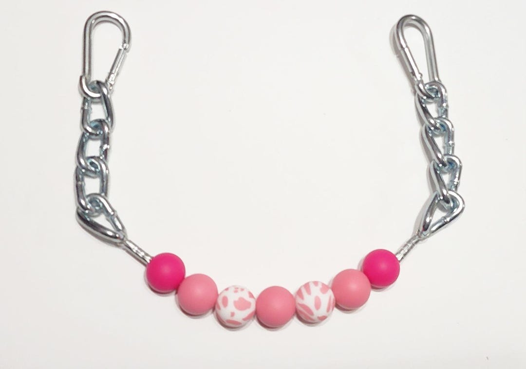 Dark Pink, Baby Pink, & Pink Cow Print Beaded Curb Strap - Etsy