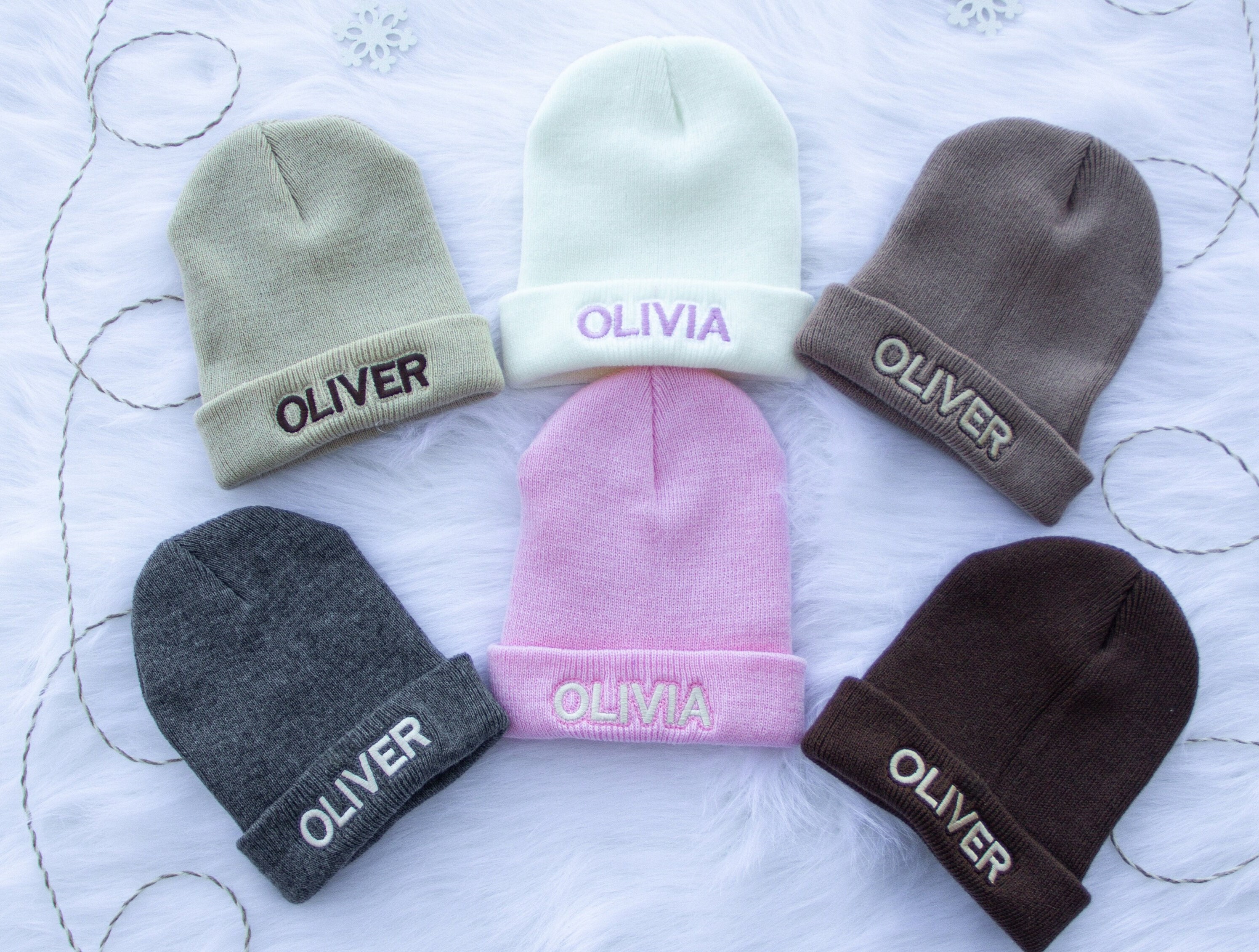 Personalized Baby Beanie Hat, Knit Hat for Babies and Toddlers, Kids ...