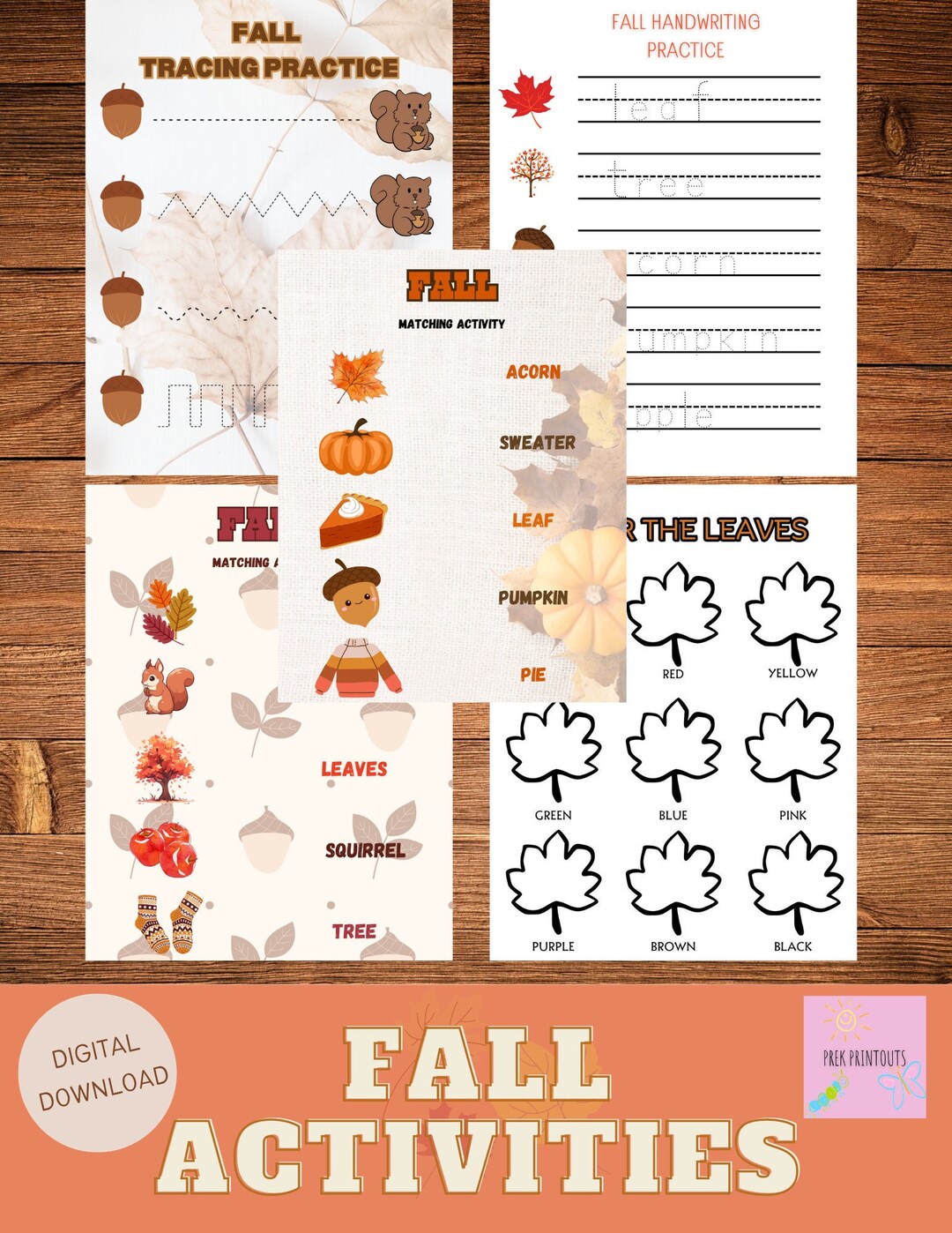 Fall Activity Printouts, Fall Prek Packet, Fall Prek Activities, Fall ...