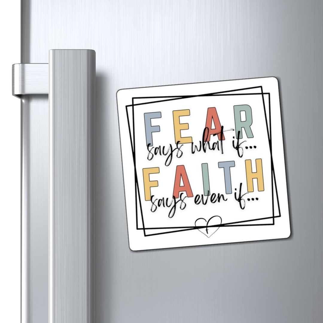 Faith Over Fear Fridge Magnet, Fear Versus Faith Gift, Religious Gift ...