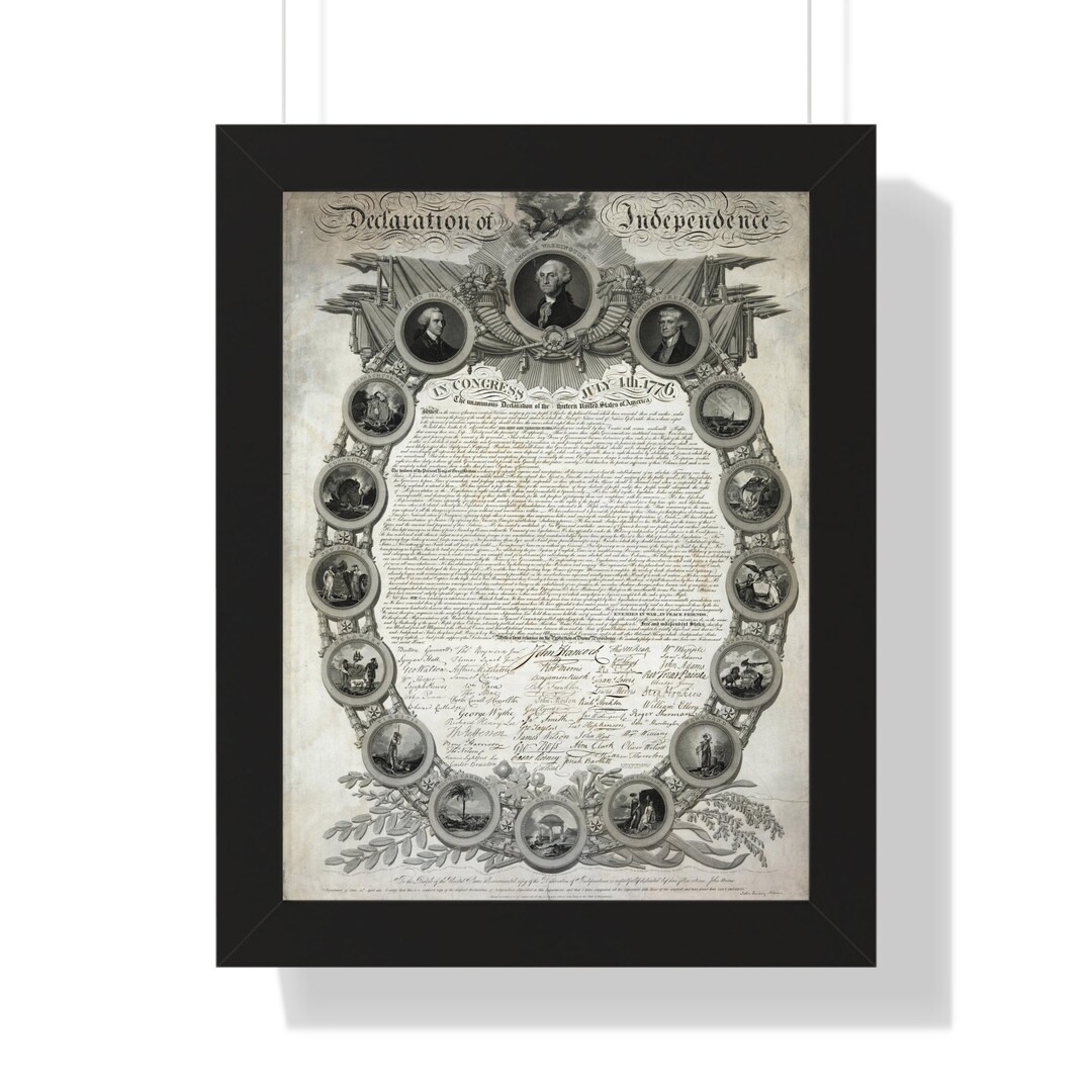 U.S. Founding Fathers HD Framed 12''x16'' Poster, American Patriot Wall ...