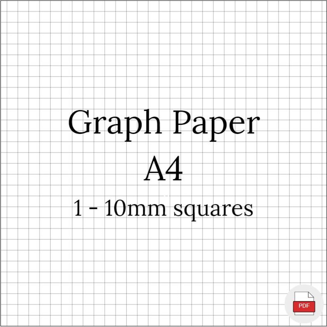 PRINTABLE Graph Paper A4 1-10mm Squares Notebook Sheet - Etsy