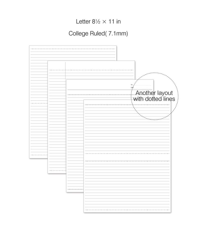 Printable Ruled Paper Templates: Letter Size, College Rule (PDF, PNG ...