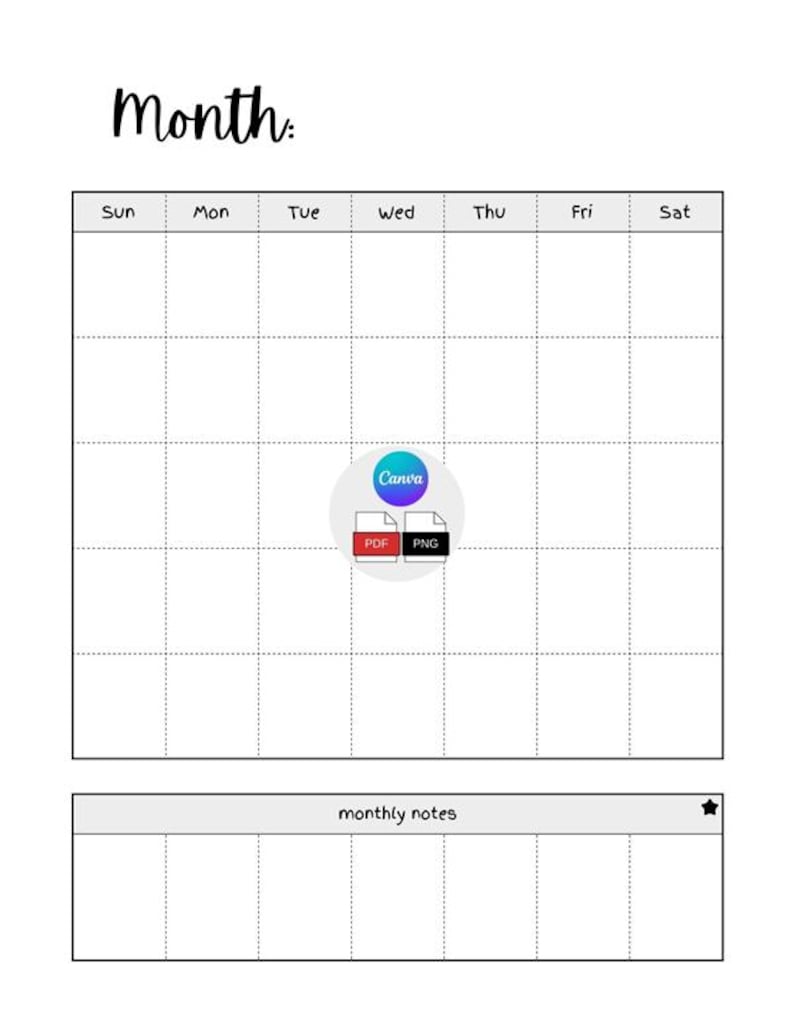EDITABLE Blank Calendar Template 2025 2026 Printable 8.5 11 in Letter ...