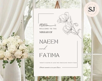 Nikkah Sign Walima Nikah Engagement Nikkah Decor Welcome Board Islamic ...
