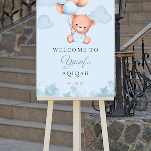 Personalised Aqiqah Sign Aqiqah Welcome Board Aqiqah Decor Muslim Baby ...