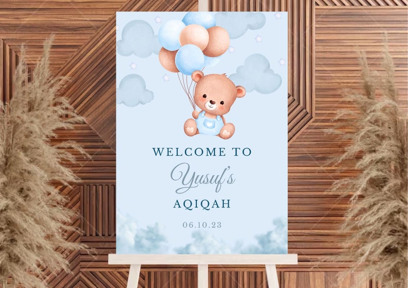 Personalised Aqiqah Sign Aqiqah Welcome Board Aqiqah Decor Muslim Baby ...