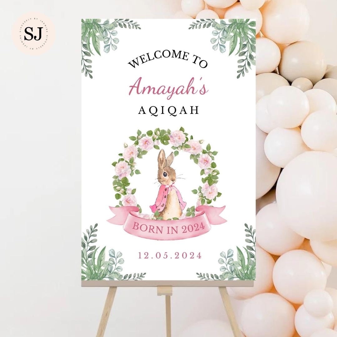 Peter Rabbit Welcome Board | Baby Shower Sign | Flopsy | Baby Welcome ...